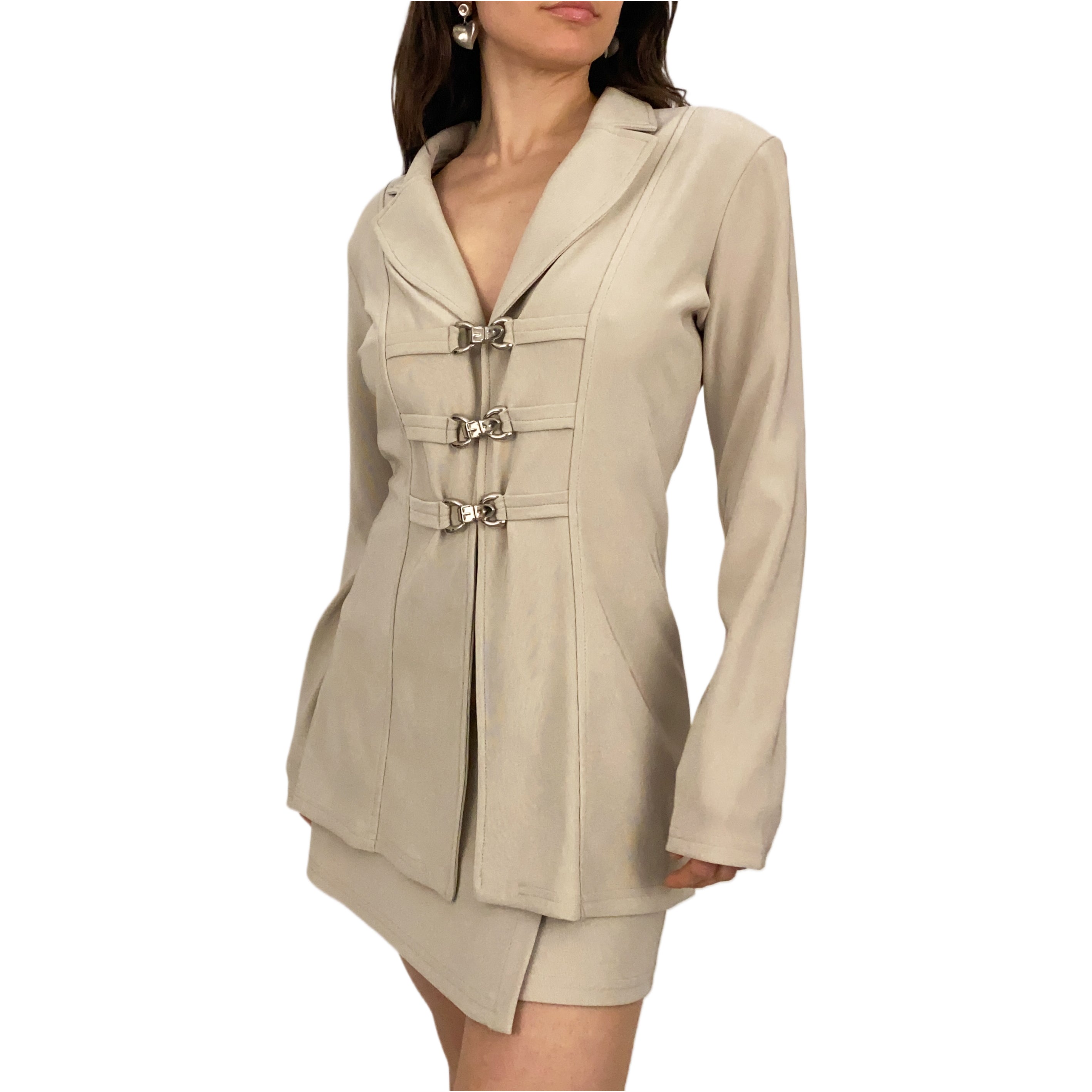 Beige Buckle Suit Set (S) – Holy Thrift