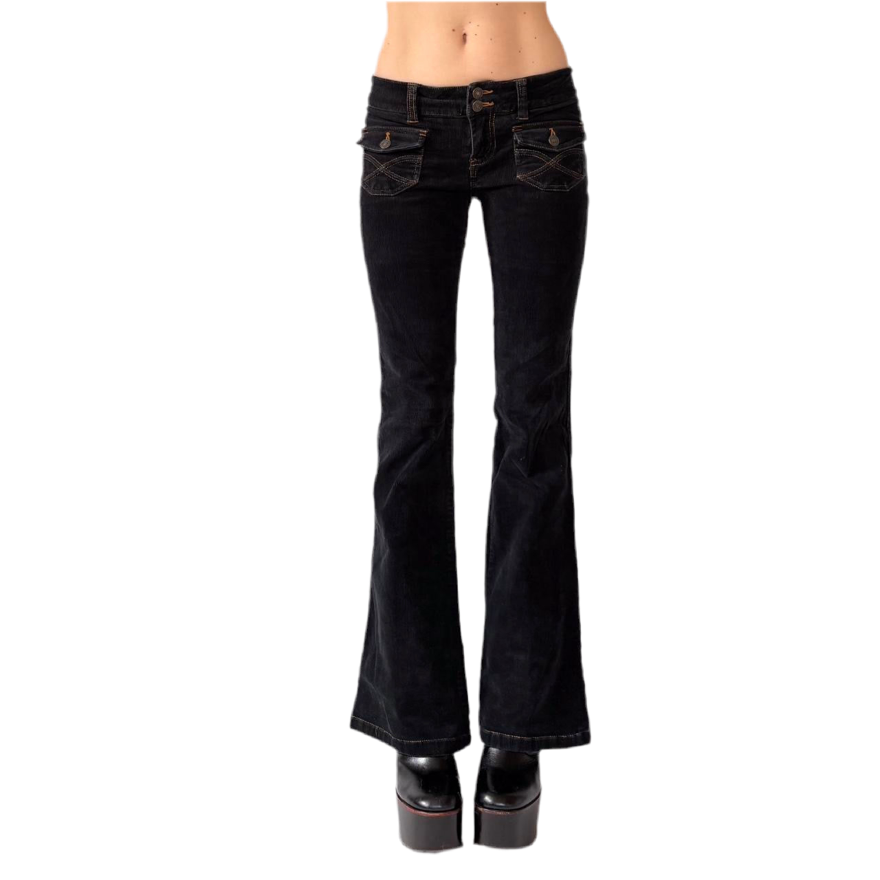 Y2K Low Rise Corduroy Flares (XS) – Holy Thrift