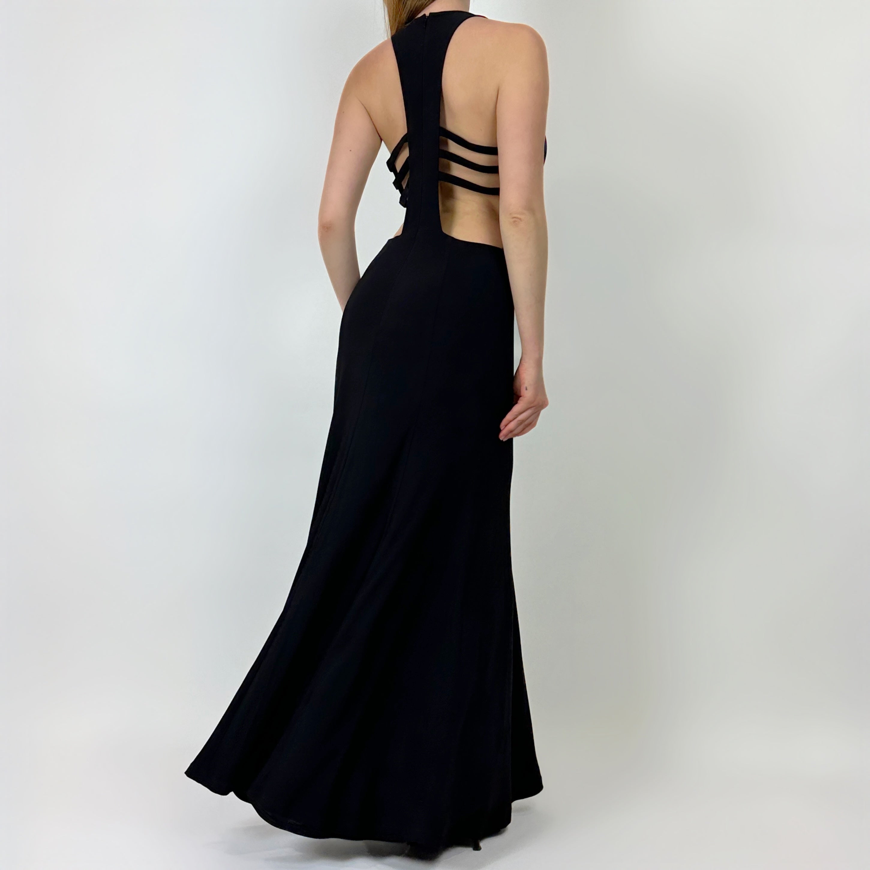 90’s Noir Cut Out Cage Gown (M) – Holy Thrift