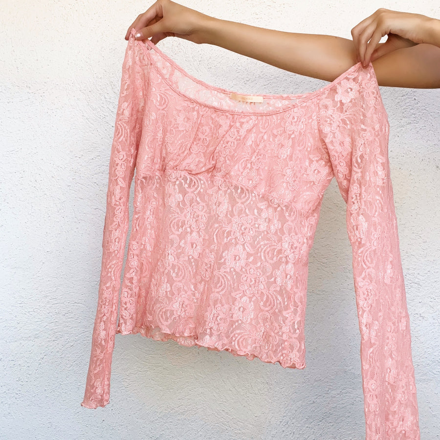 Early 2000s Sheer Lacy Top - Small — Holy Thrift