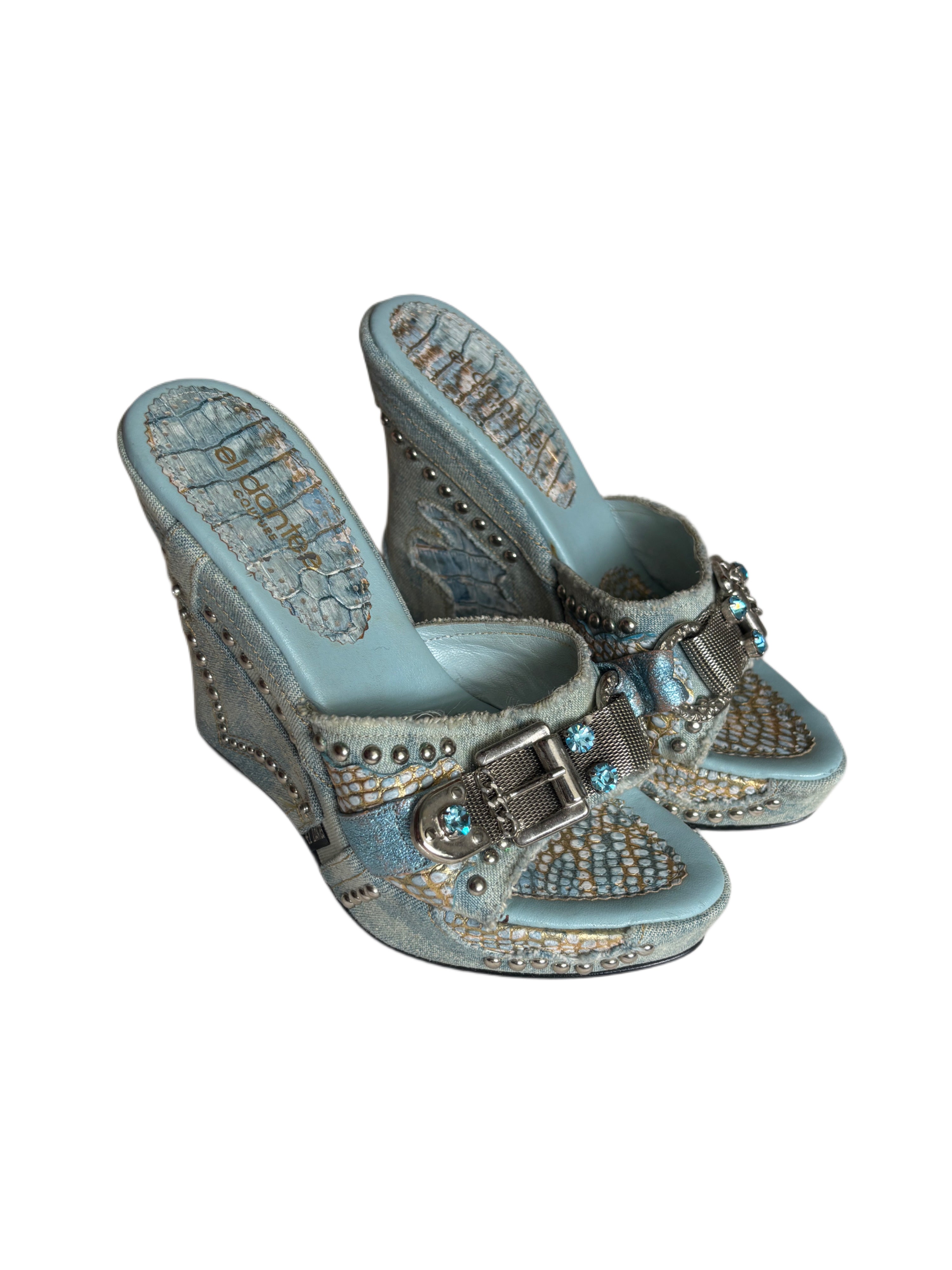 2000s El Dante's Couture Rockstar Wedges (5.5-6) – Holy Thrift