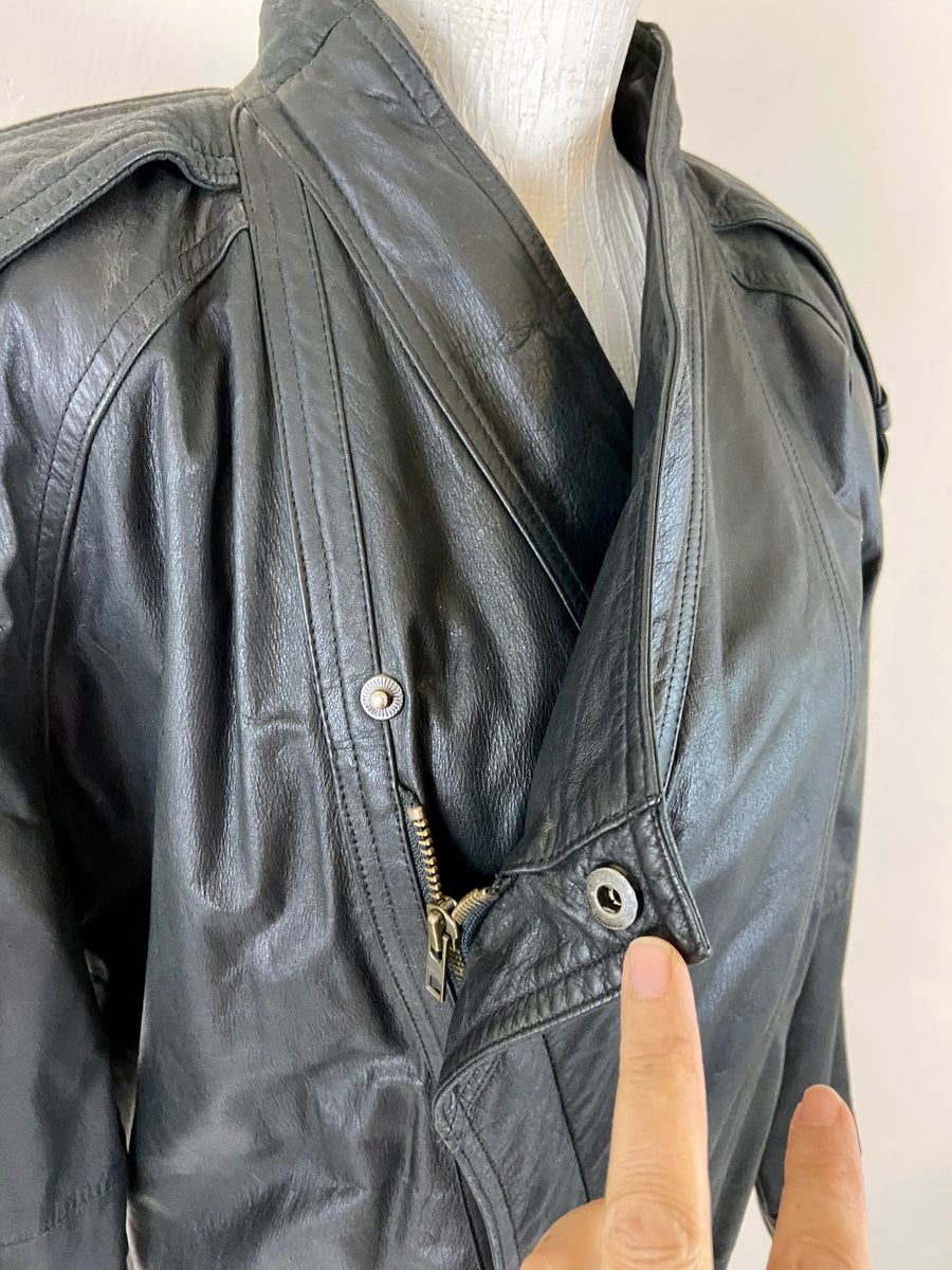 Vintage IOU Leather Collection Trench Coat — Holy Thrift