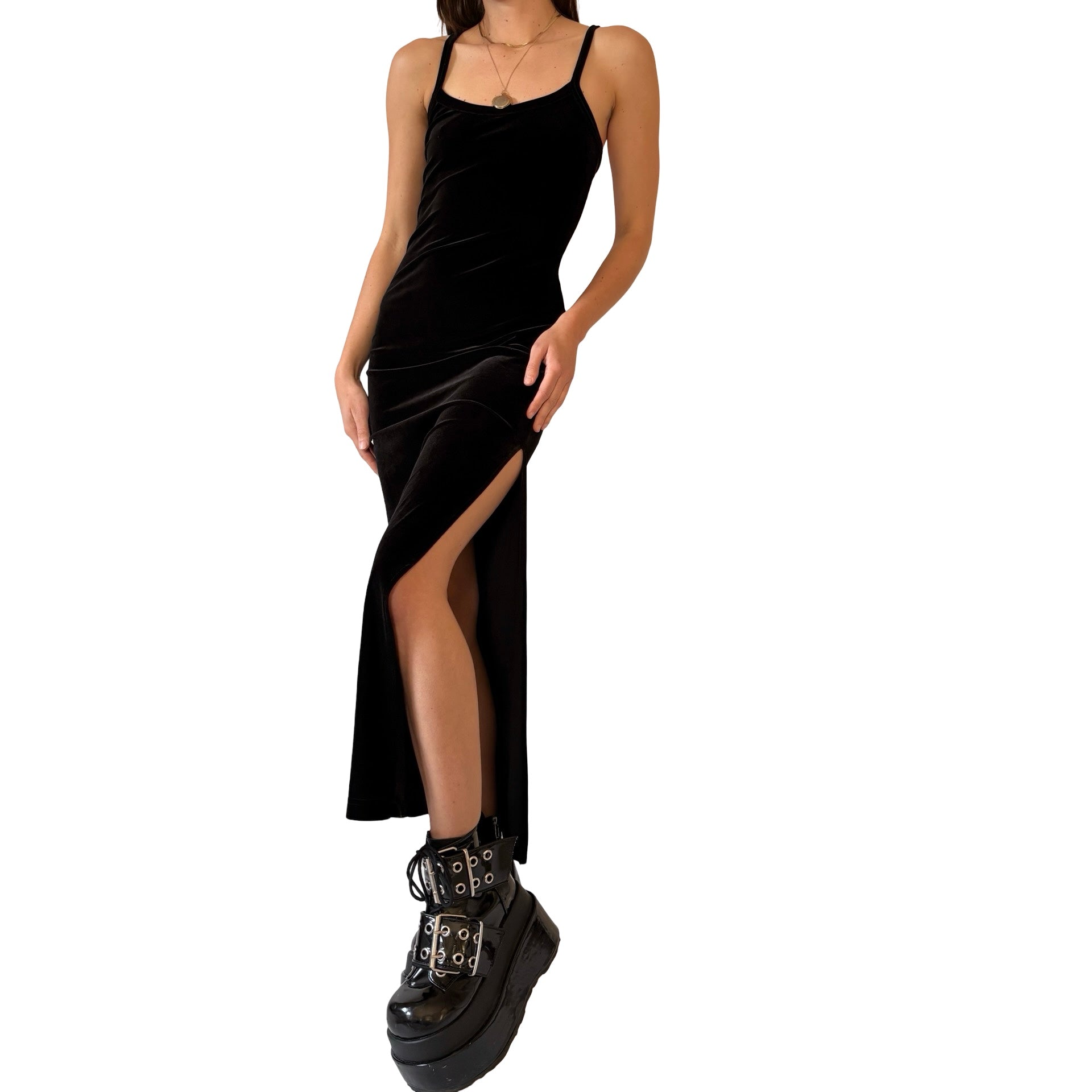 90s Noir Velvet Gown (S) – Holy Thrift