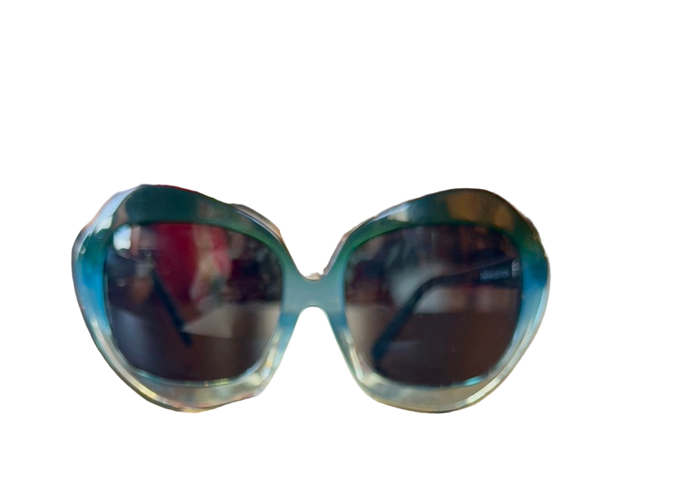 Halston Oversized Blue Oval Sunglasses – Holy Thrift