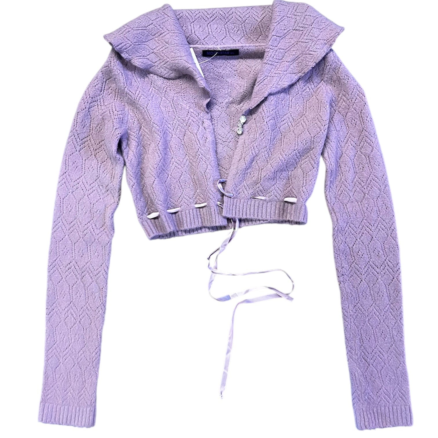 Lilac Knit Ribbon Shrug (M) – Holy Thrift