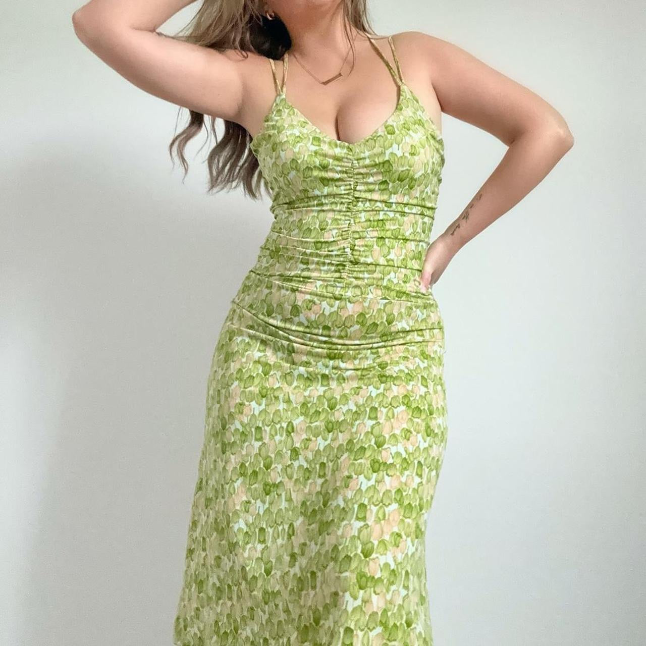 Y2K Tulip Floral Midi Dress (M) – Holy Thrift