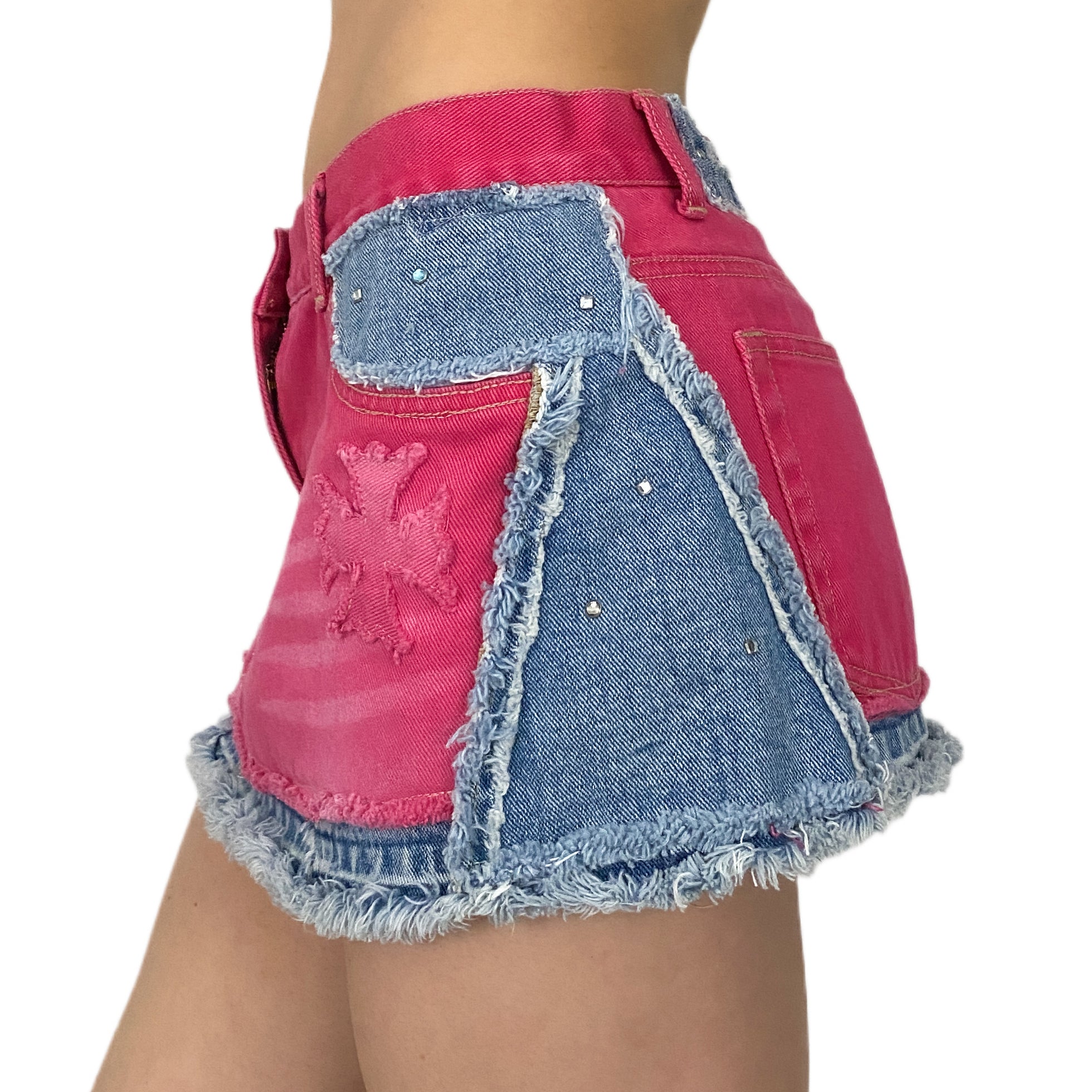 Custom Gothic Cross Denim Micro Mini (XS) – Holy Thrift