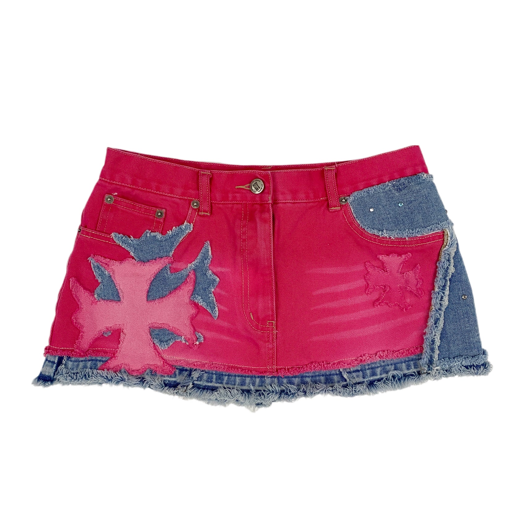 Custom Gothic Cross Denim Micro Mini (XS) – Holy Thrift