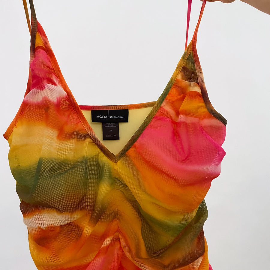 Miami Swirl Mesh Mini Dress - XS — Holy Thrift