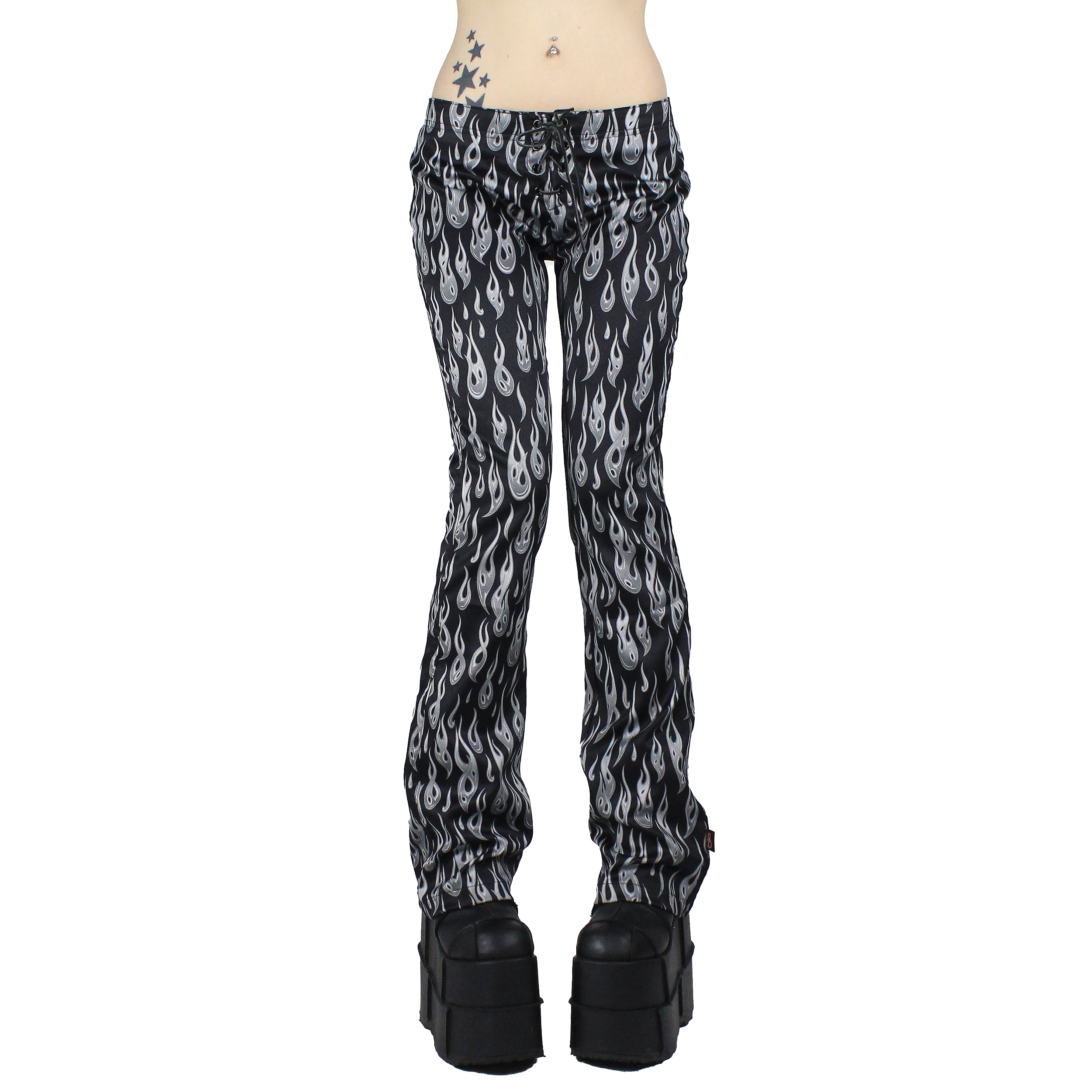 Y2K Grey Flame Flares (S) – Holy Thrift