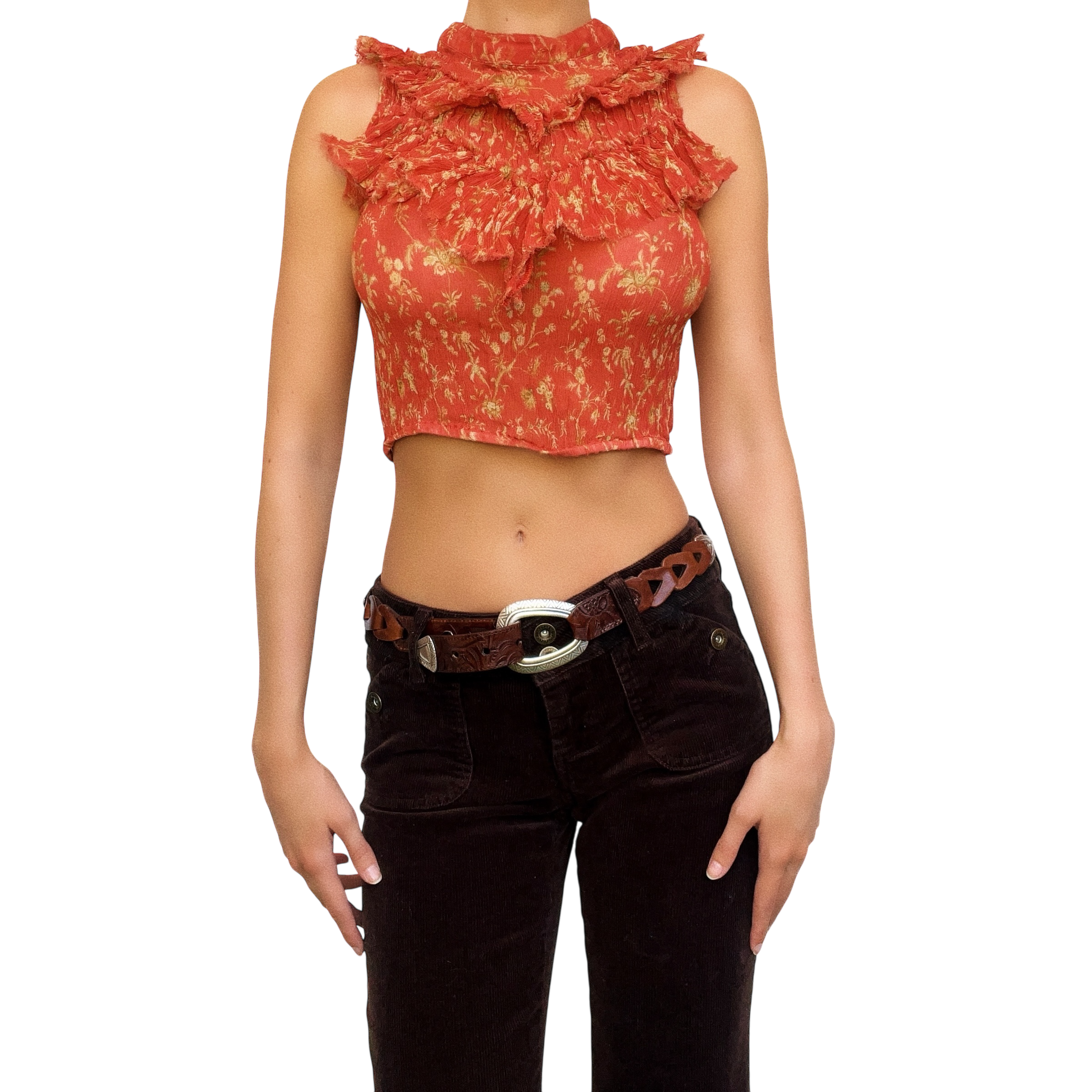 Designer Sheer Silk Ruffle Top (XS/S) – Holy Thrift