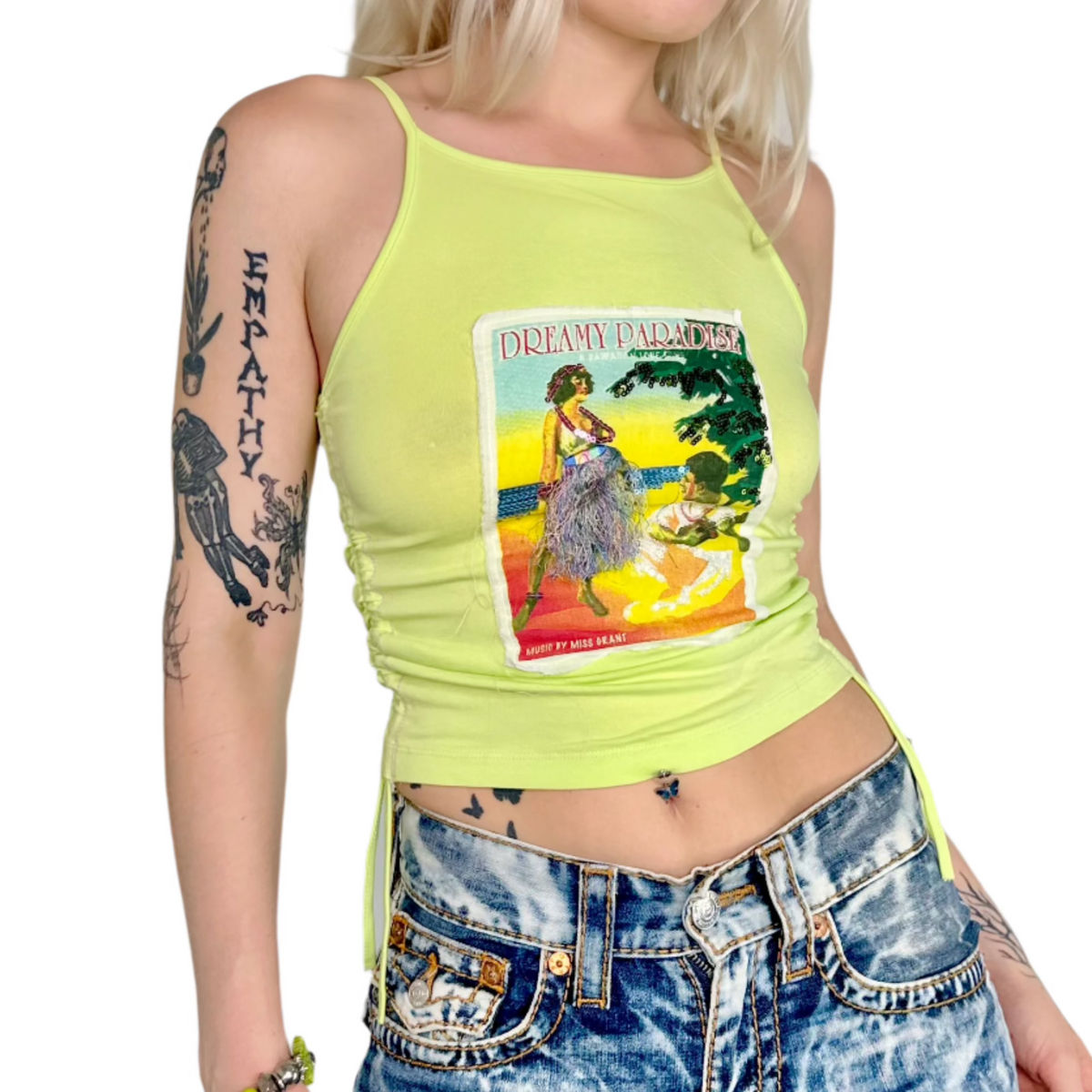 Deadstock Side Cinch Collage Tank (XS) — Holy Thrift