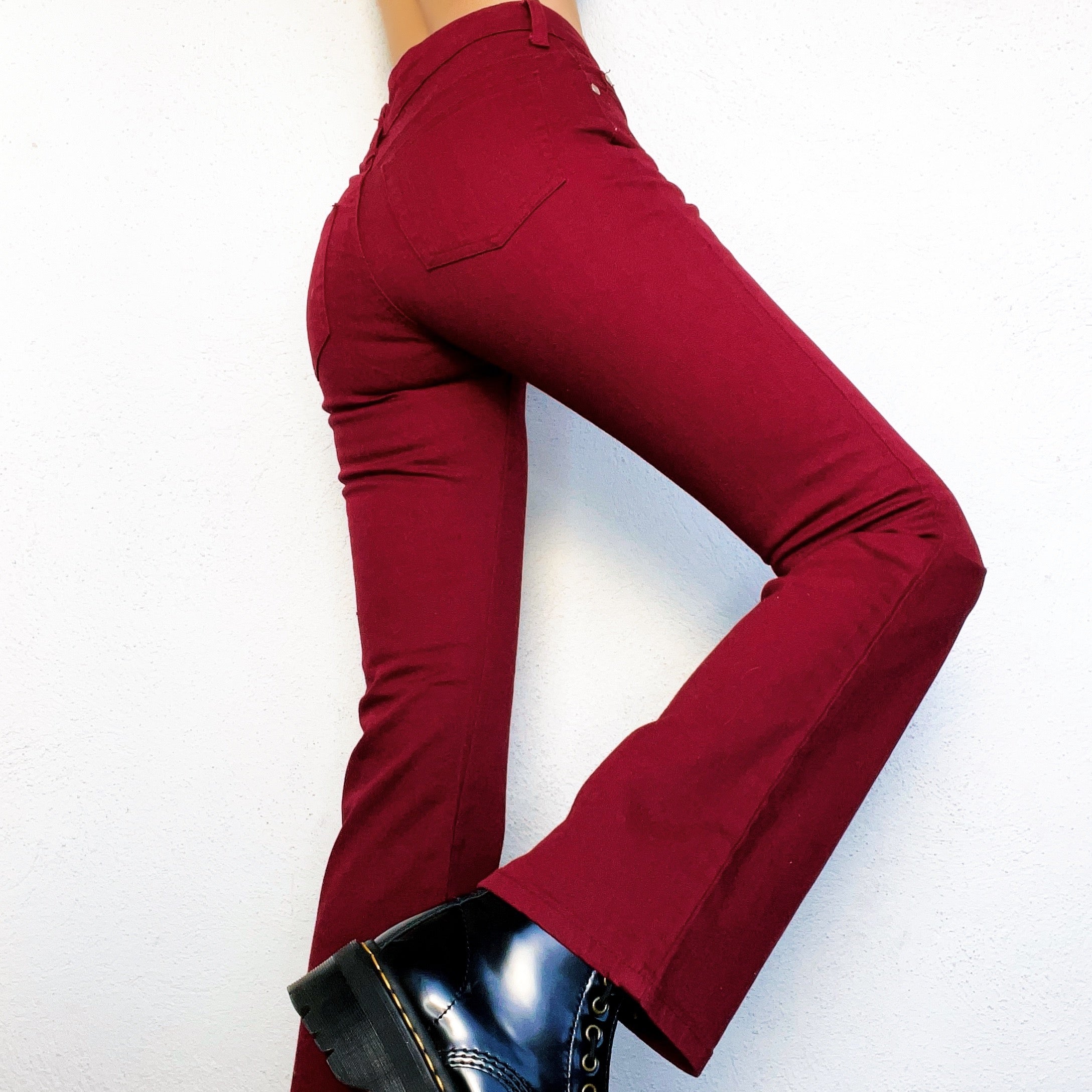 Deep Red Flare Pants – Holy Thrift