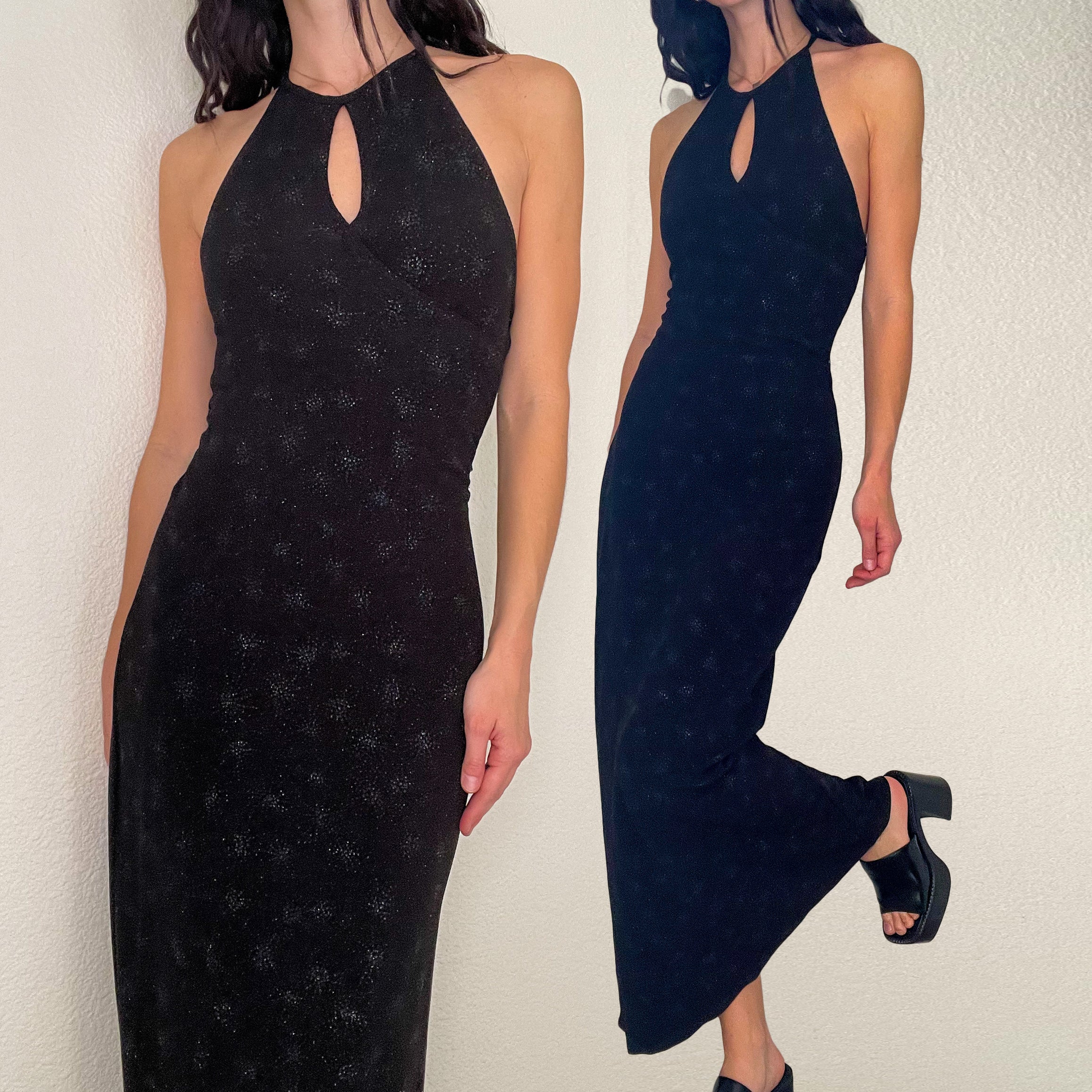 Black Keyhole Halter Gown – Holy Thrift