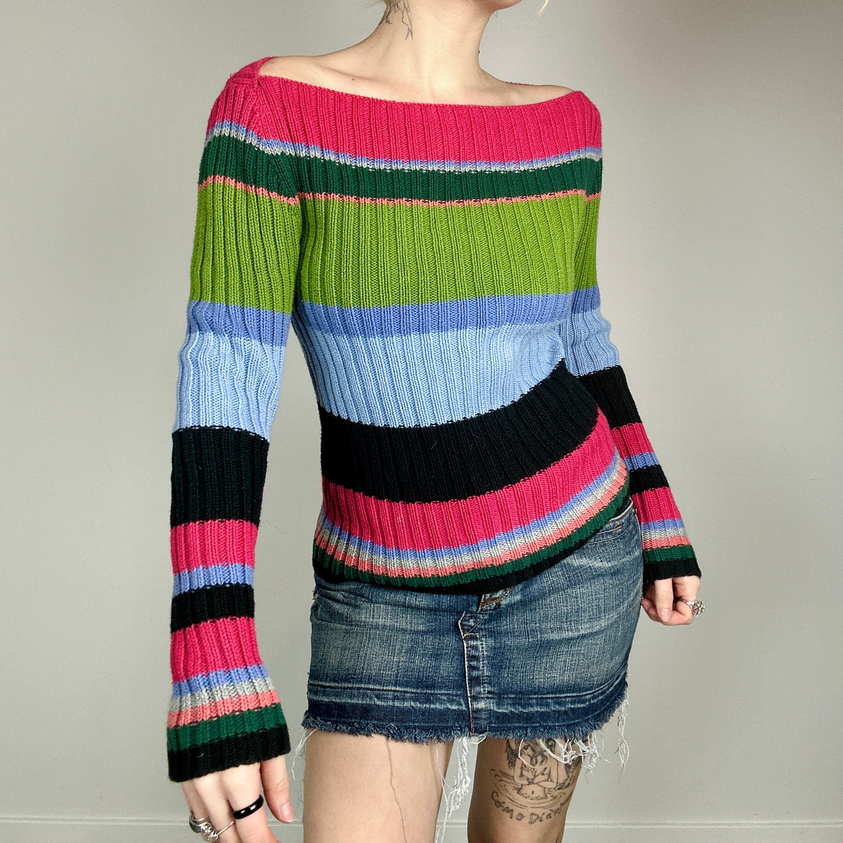 Early 2000s Striped Knit Sweater – Holy Thrift