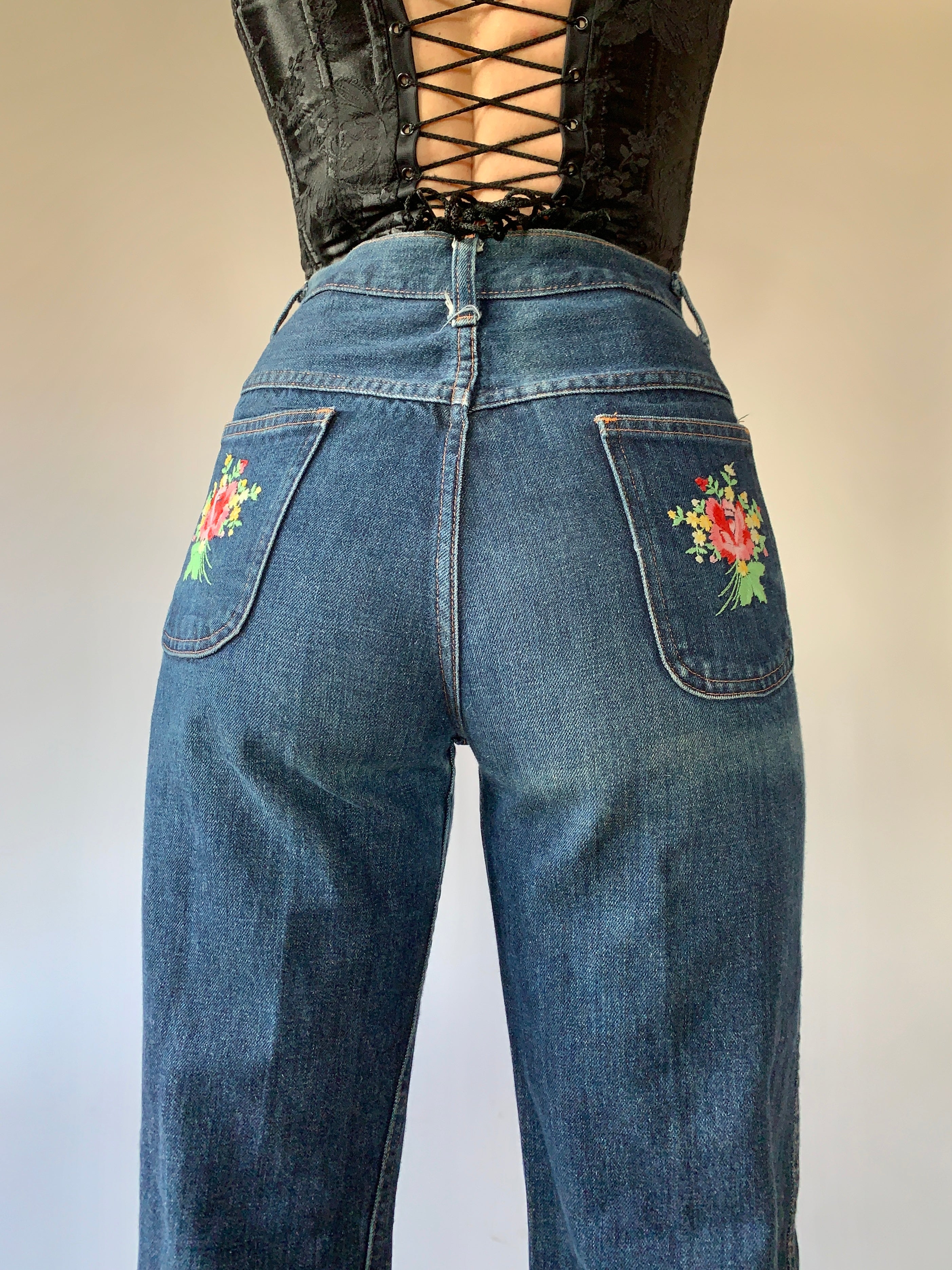 Vintage 1970s Embroidered Jeans (XS) – Holy Thrift