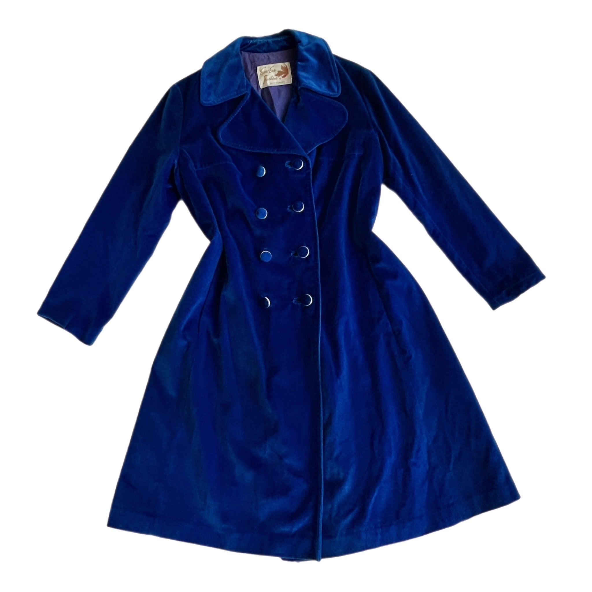 Vintage blue velvet pea coat – Holy Thrift